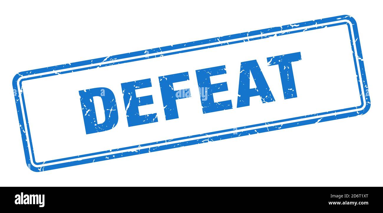 defeat stamp. square grunge sign isolated on white background Stock ...