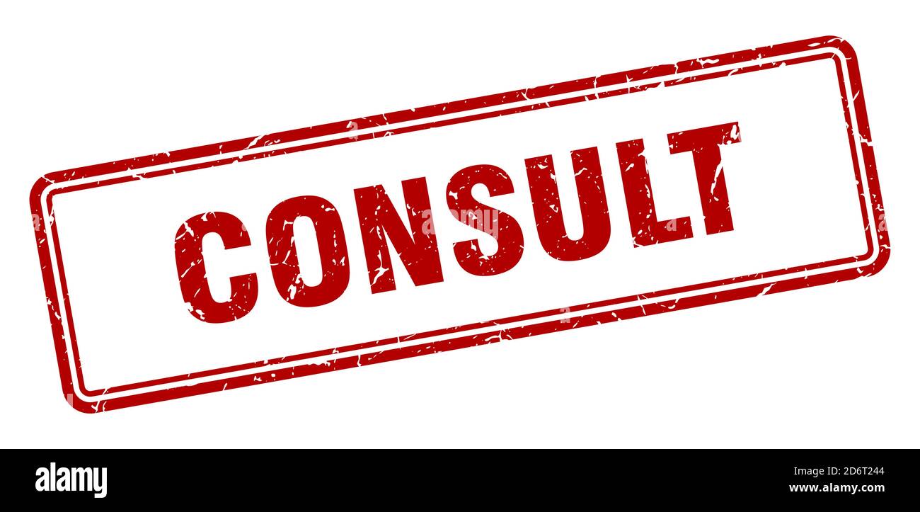 consult stamp. square grunge sign isolated on white background Stock ...