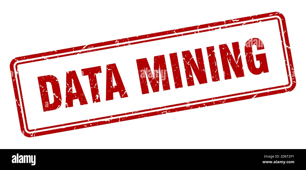data mining stamp. square grunge sign isolated on white background ...