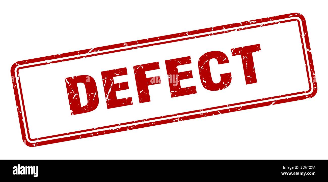 defect stamp. square grunge sign isolated on white background Stock ...