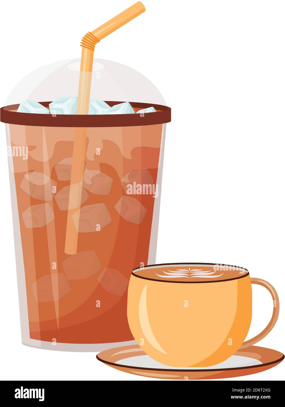 Summer coffeeshop menu cartoon vector illustration Stock Vector Image ...