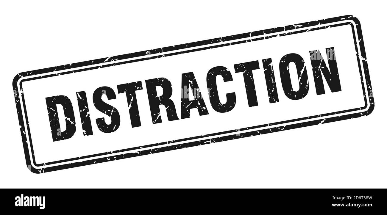 distraction stamp. square grunge sign isolated on white background ...
