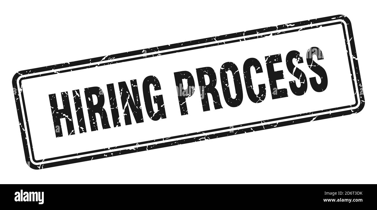 hiring process stamp. square grunge sign isolated on white background ...