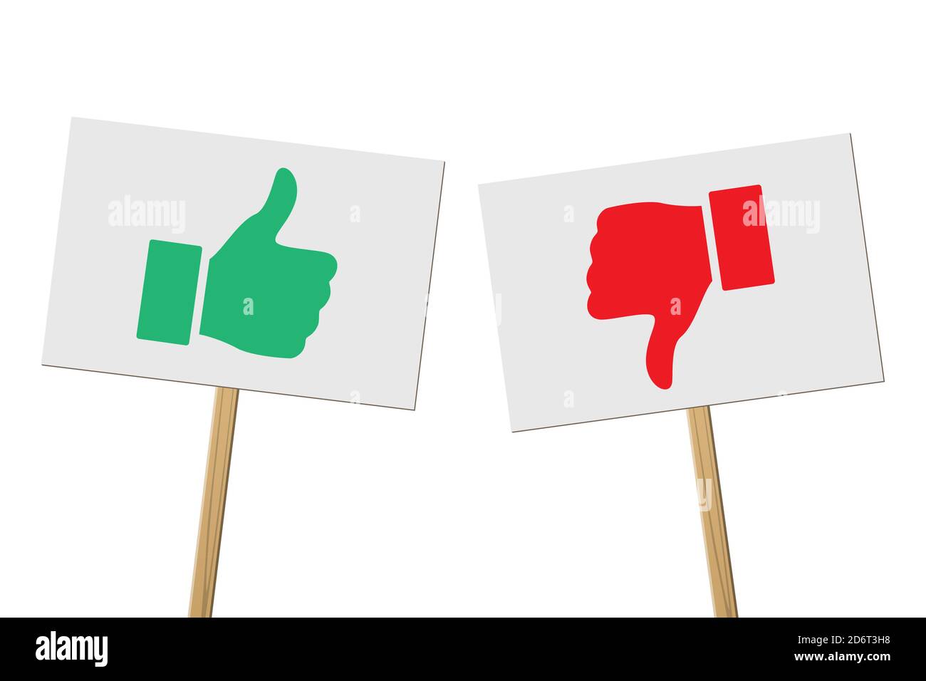 Like and dislike hand gesture signboard on white Stock Vector Image ...