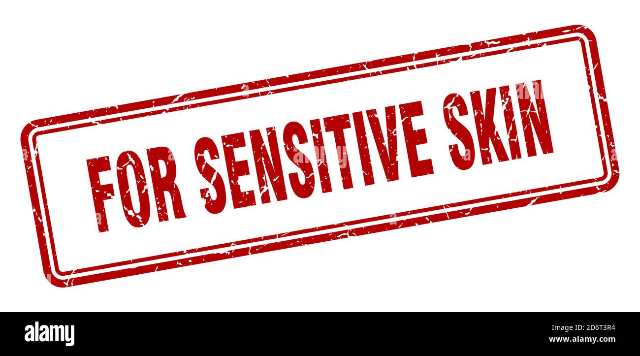 for sensitive skin stamp. square grunge sign isolated on white ...