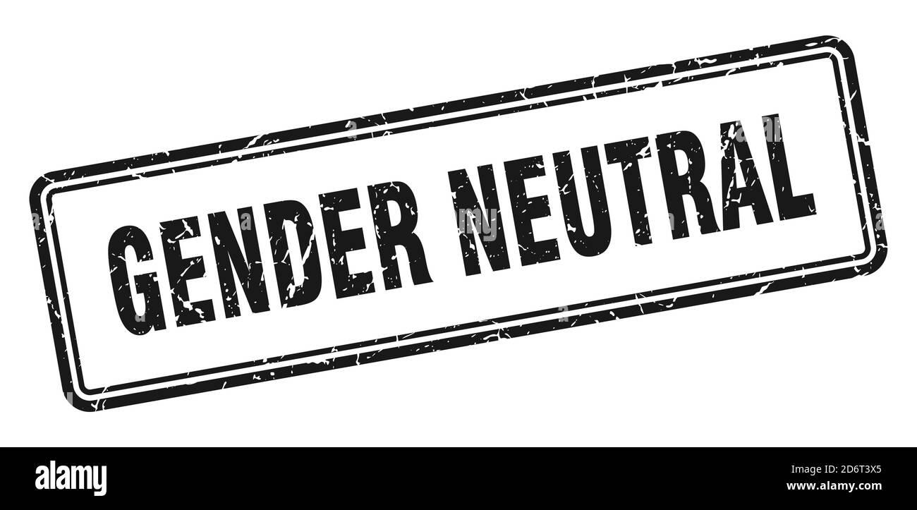 gender neutral stamp. square grunge sign isolated on white background ...