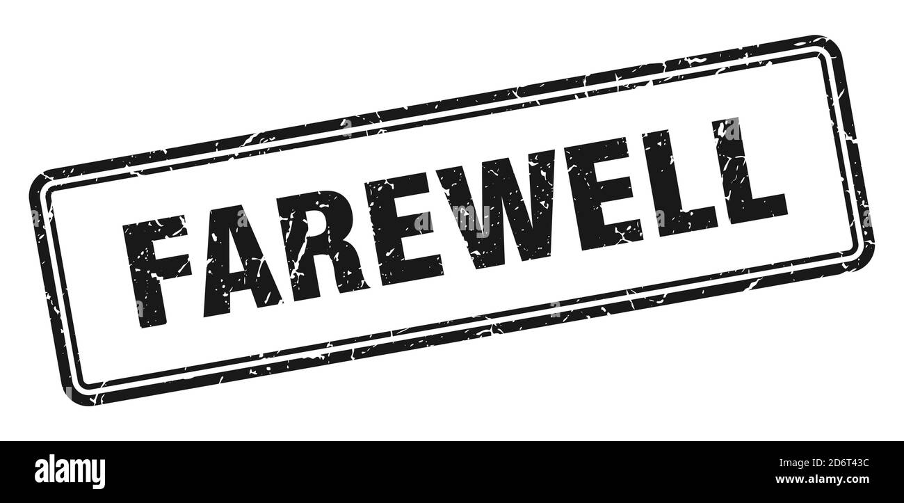 farewell stamp. square grunge sign isolated on white background Stock ...