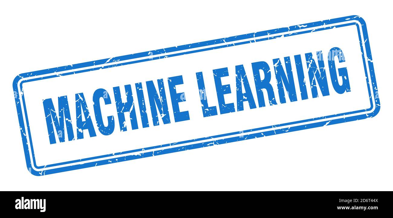 machine learning stamp. square grunge sign isolated on white background ...