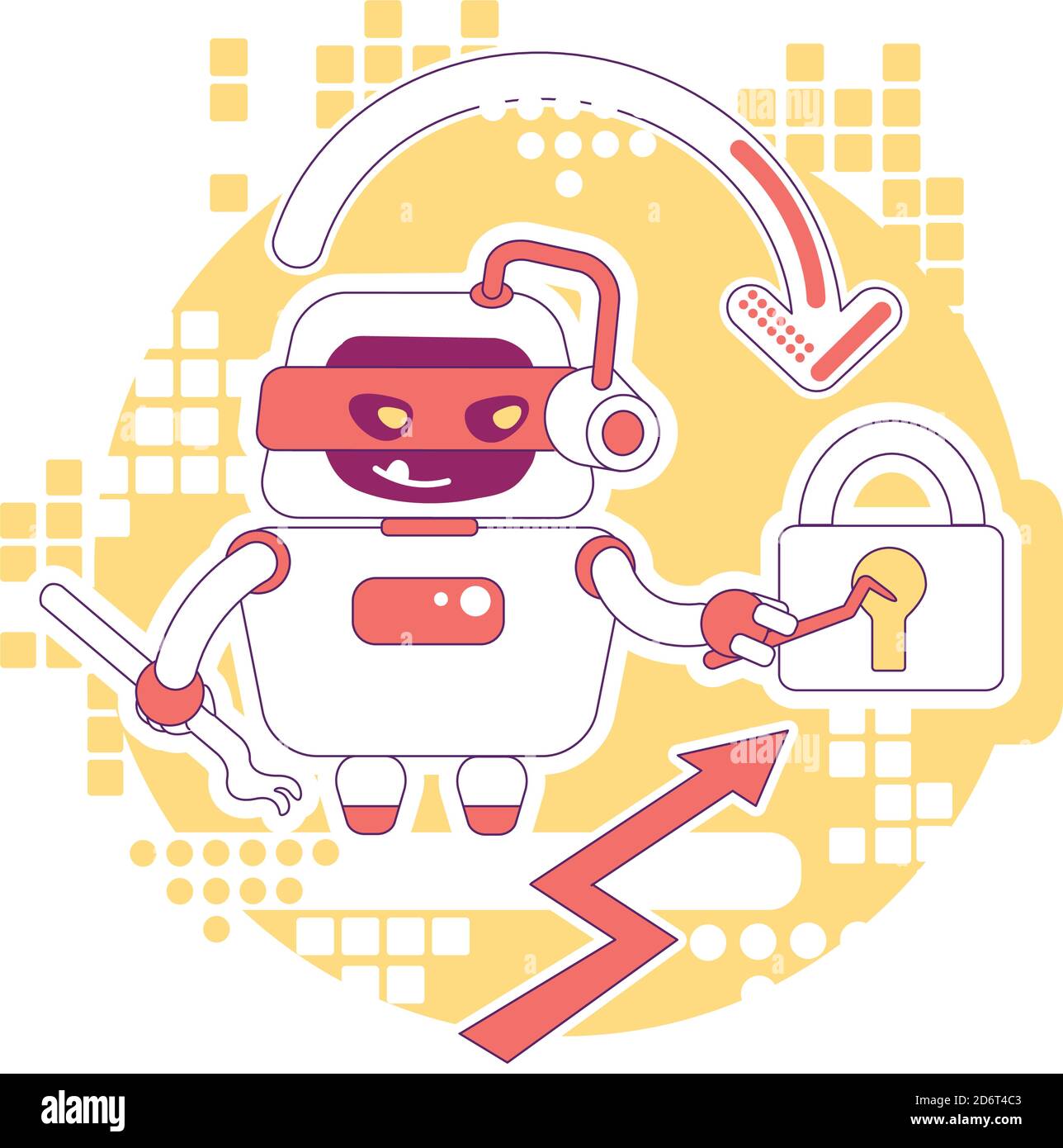 Hacker bot thin line concept vector illustration Stock Vector Image & Art - Alamy