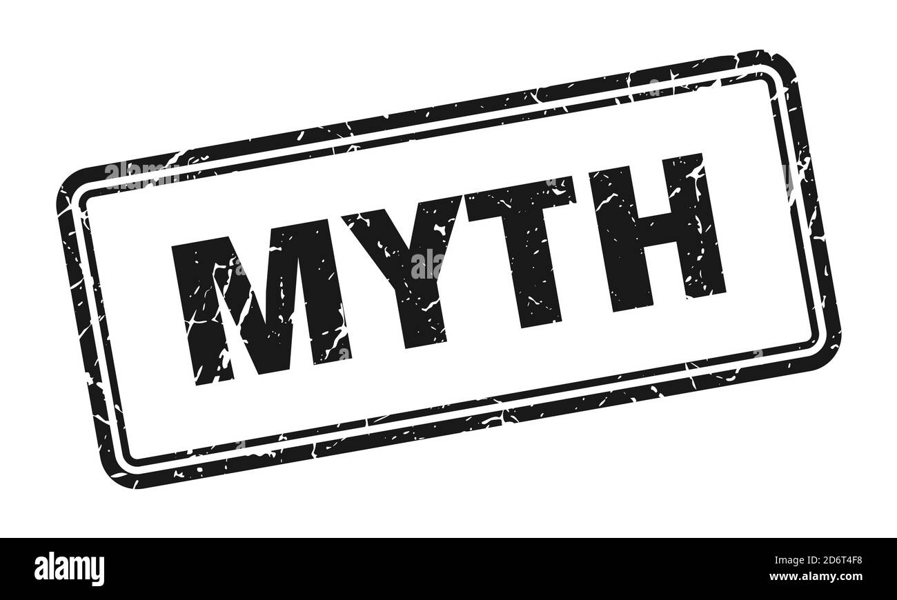 myth stamp. square grunge sign isolated on white background Stock ...