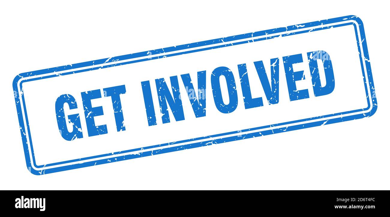get involved stamp. square grunge sign isolated on white background ...