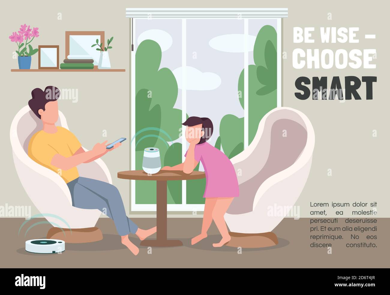 Be wise, choose smart banner flat vector template Stock Vector Image ...