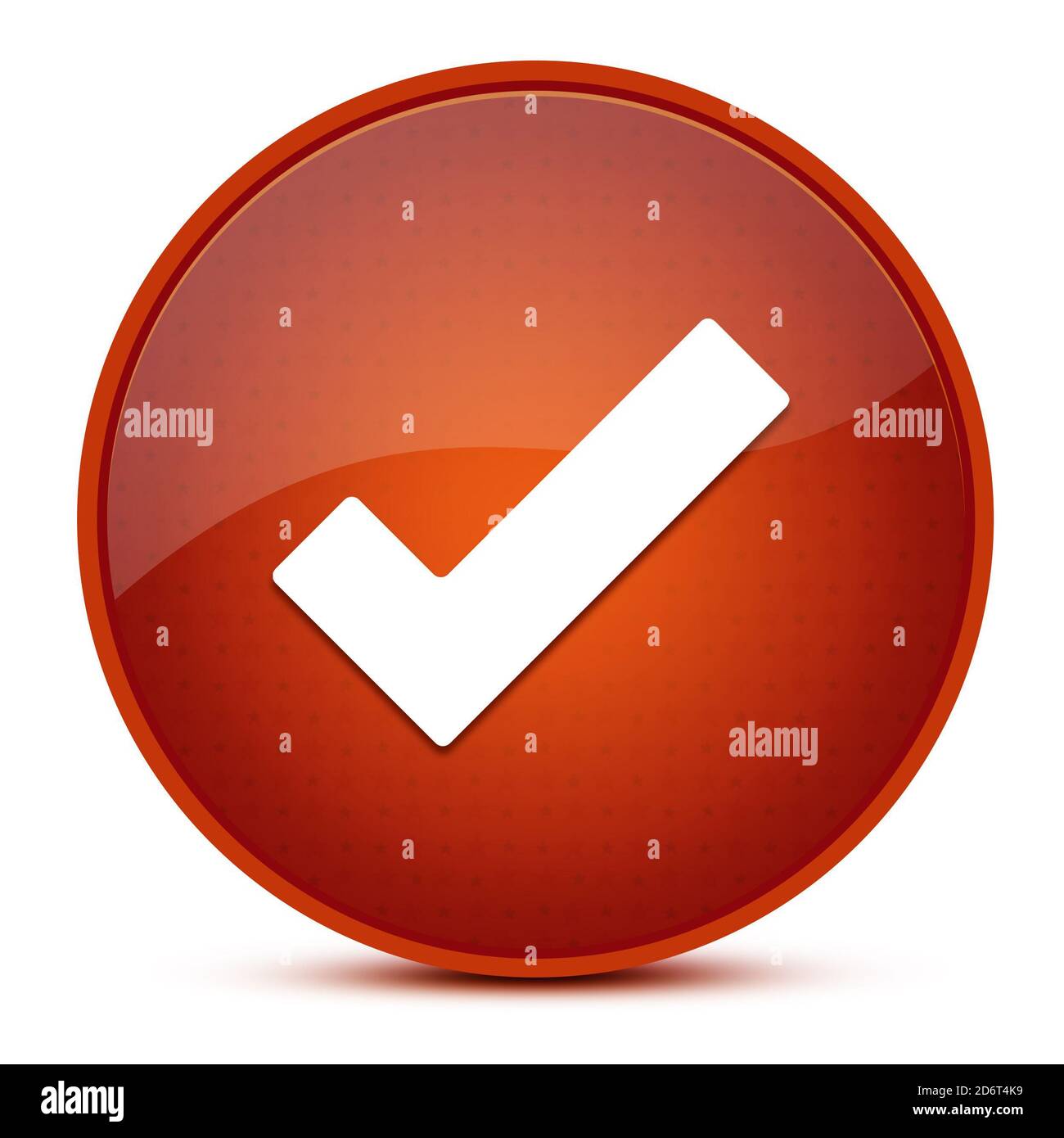 Checkmark aesthetic glossy brown round button abstract illustration ...