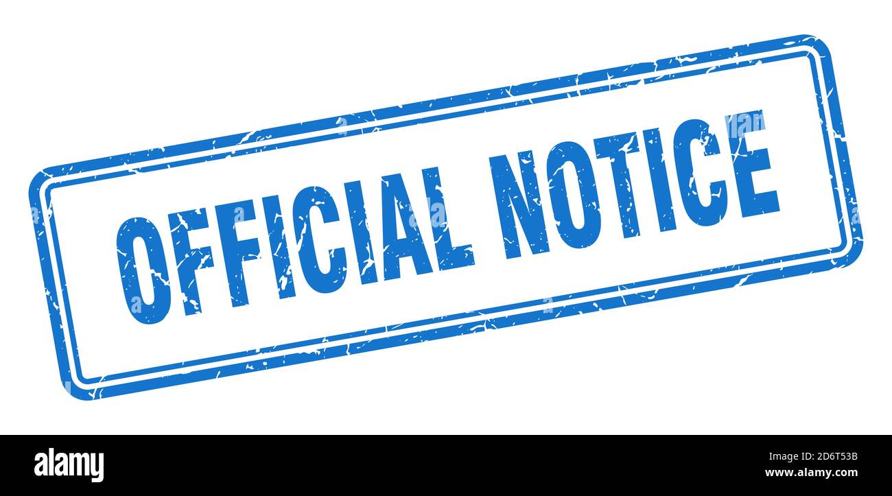 official notice stamp. square grunge sign isolated on white background ...