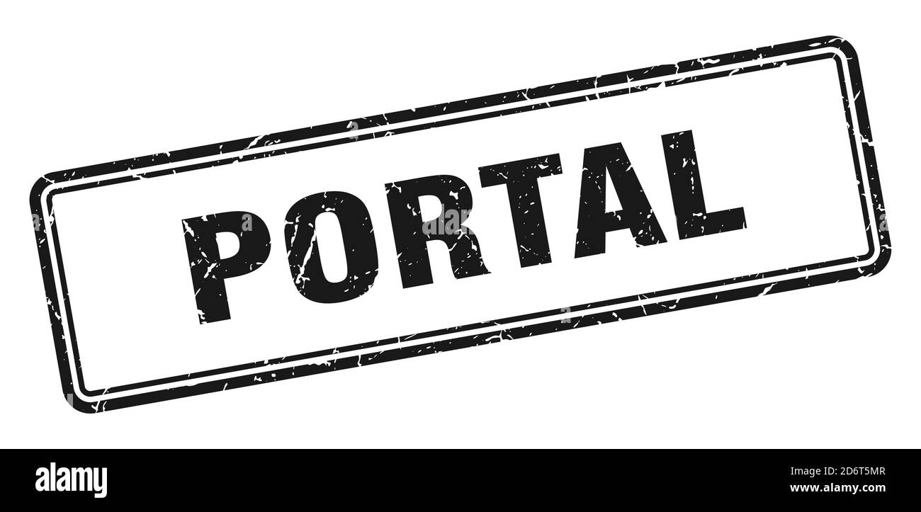 portal stamp. square grunge sign isolated on white background Stock ...