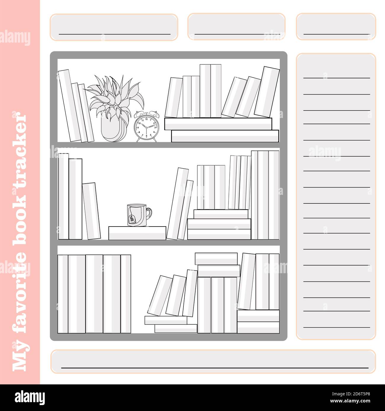 Monthly habit empty tracker template. reading. Familiar tracker. The ...