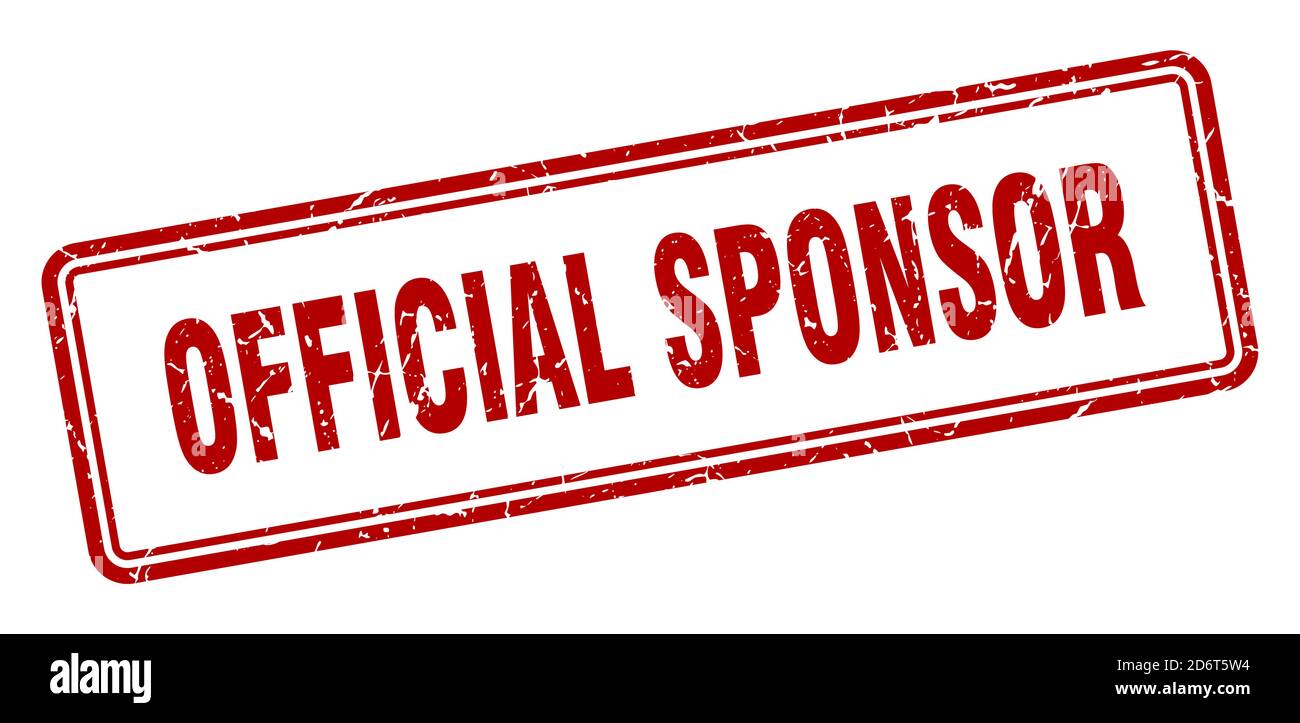 official sponsor stamp. square grunge sign isolated on white background ...