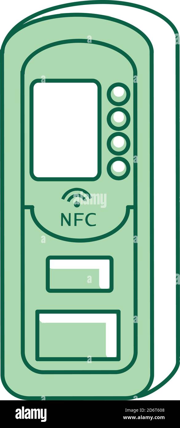 NFC device, keyless lock green linear object Stock Vector Image & Art ...