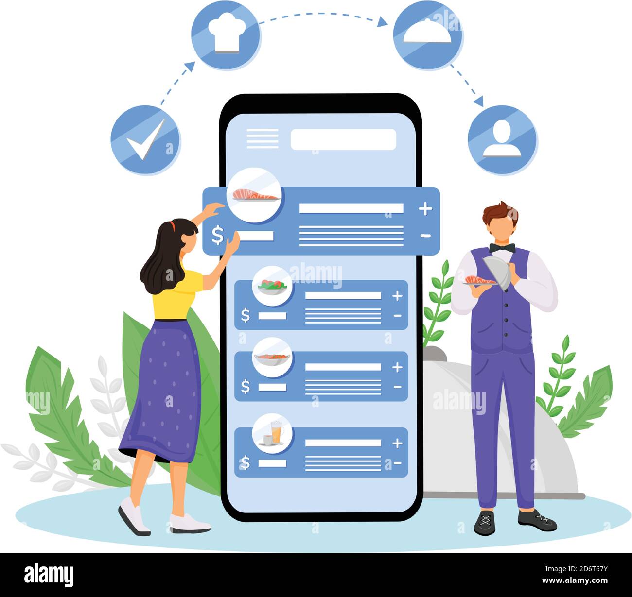 Catering, restaurant food online ordering flat concept vector ... Catering, restaurant food online ordering flat concept vector ...
