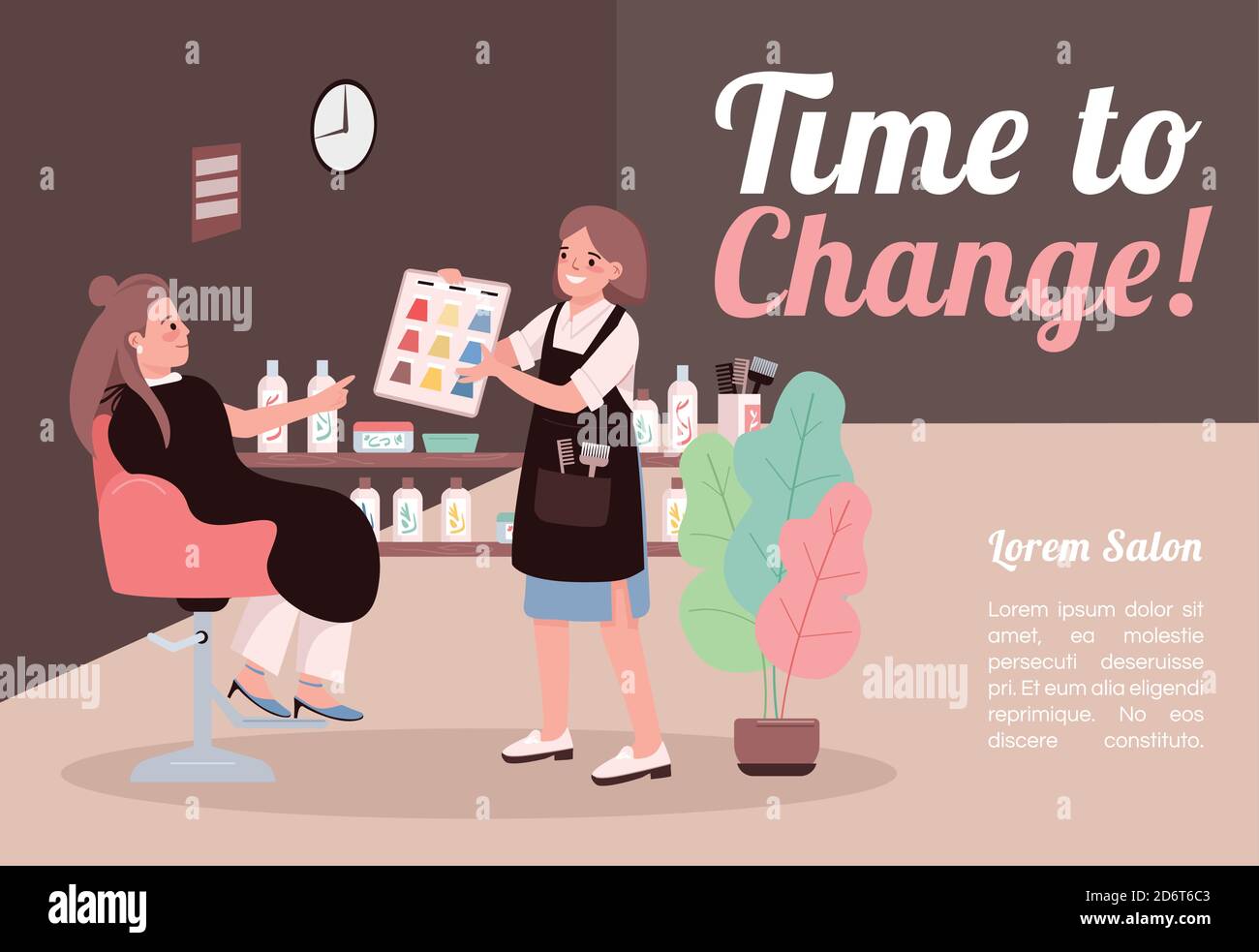 Time to change banner flat vector template Stock Vector Image & Art - Alamy