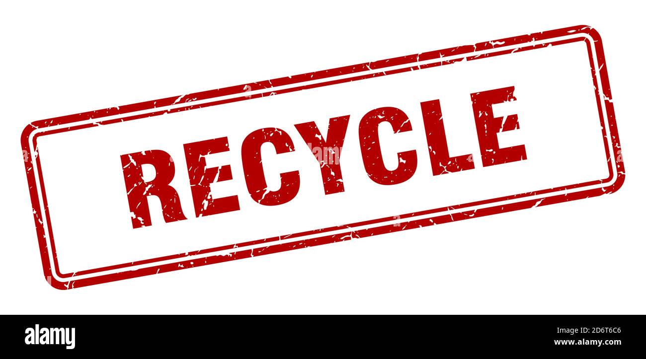 recycle stamp. square grunge sign isolated on white background Stock ...