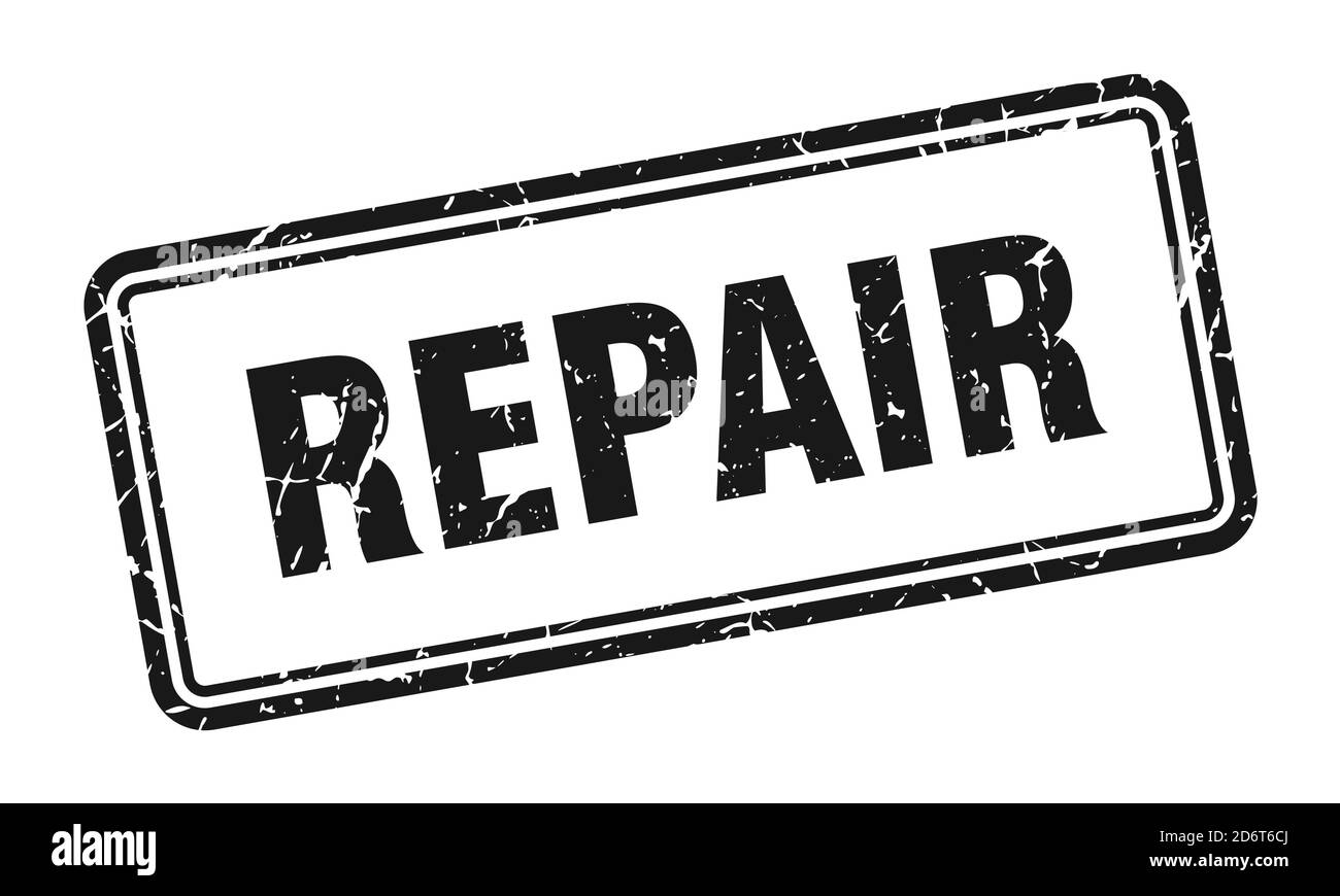 repair stamp. square grunge sign isolated on white background Stock ...