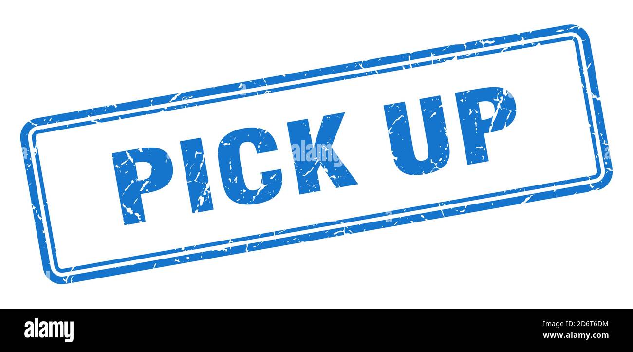 pick up stamp. square grunge sign isolated on white background Stock ...