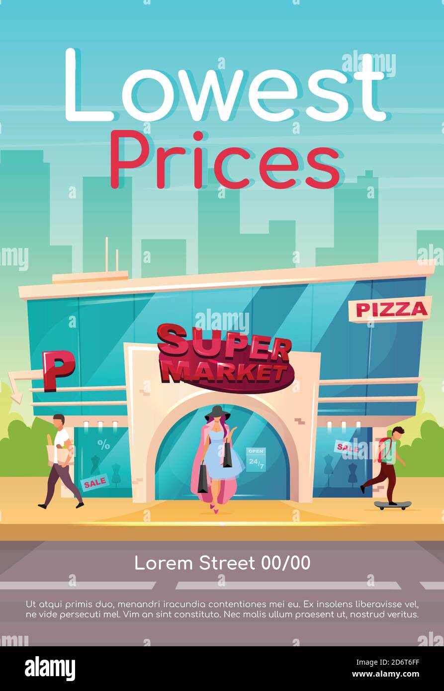 Lowest prices poster flat vector template Stock Vector Image & Art - Alamy