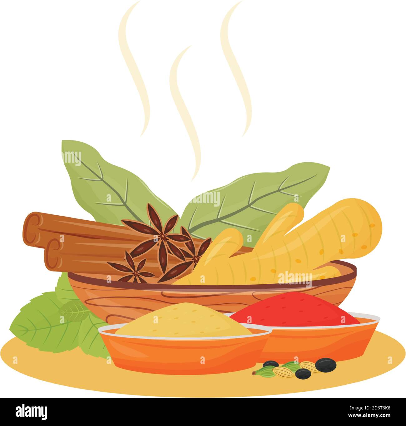 Indian drink condiments cartoon vector illustration Stock Vector Image ...