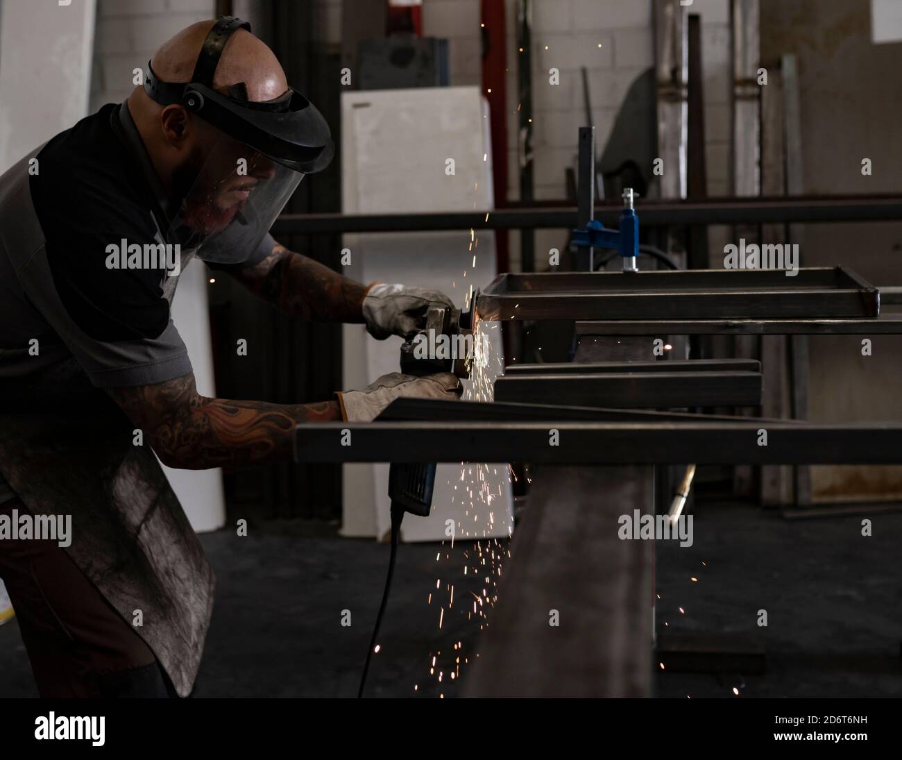 Side view serious male welder hi-res stock photography and images - Alamy
