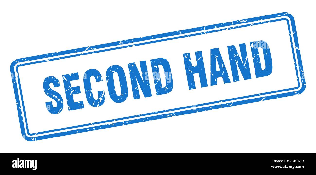 second hand stamp. square grunge sign isolated on white background ...