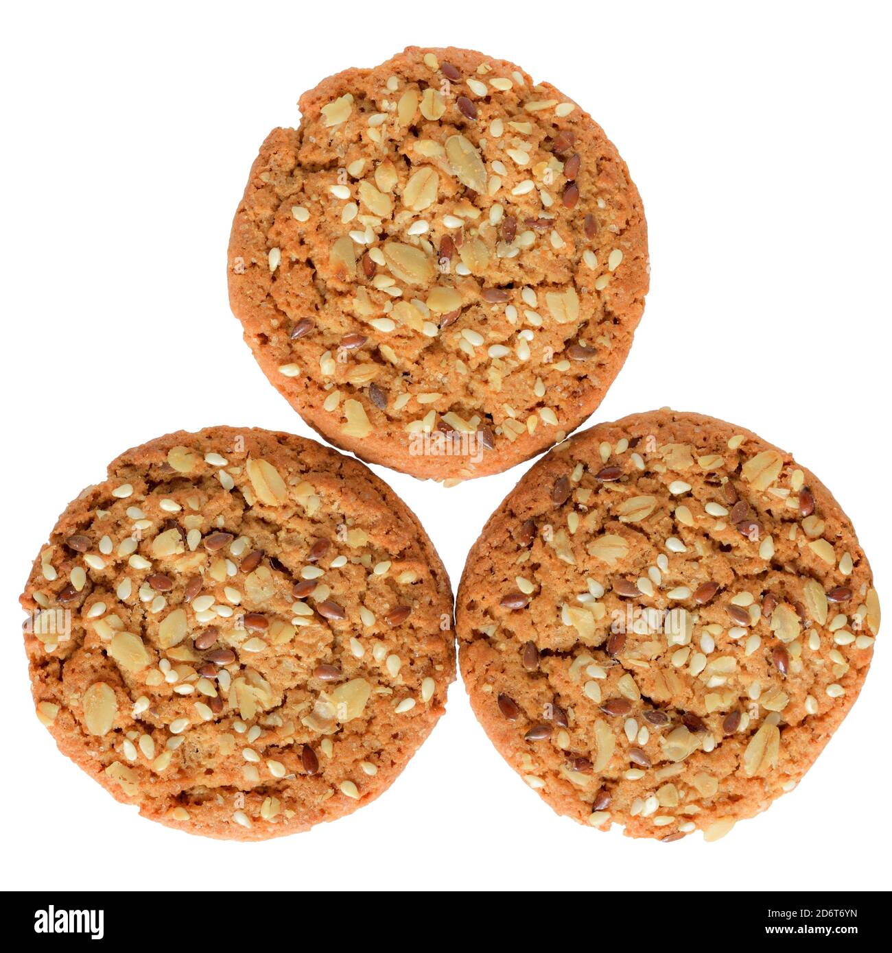 Appetizing chip cookies close up top view isolated on white background ...