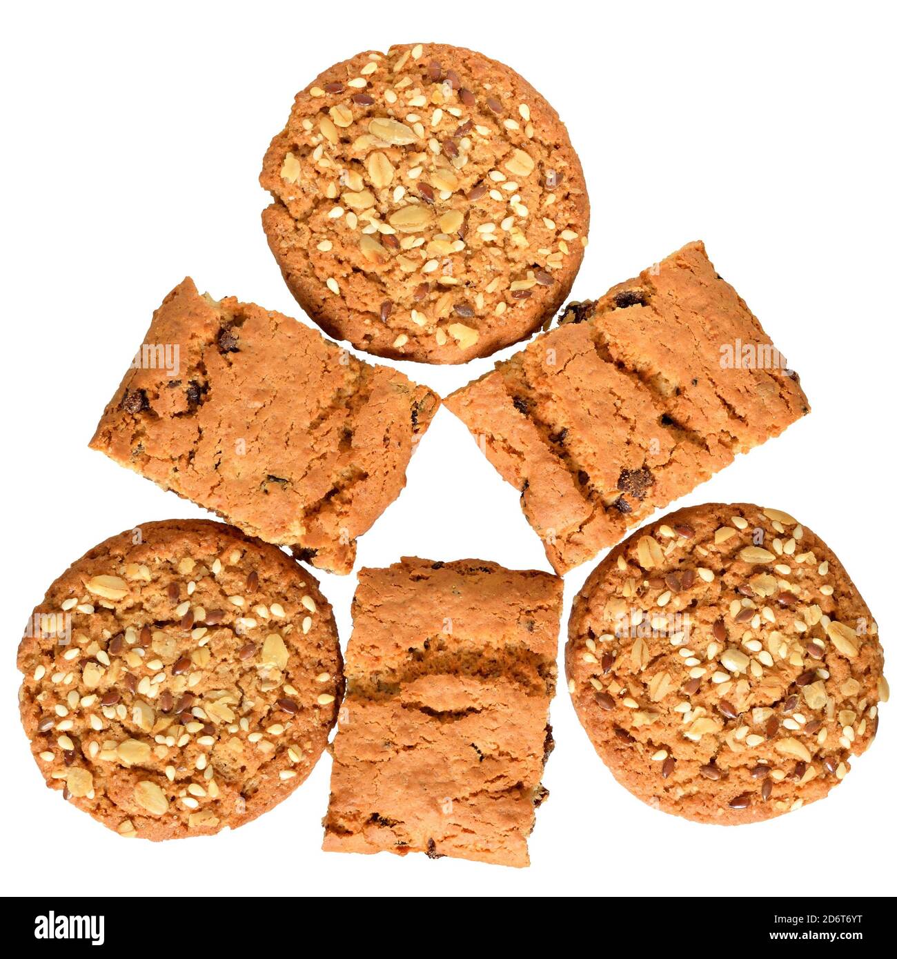 Round cereal biscuits with sunflower seeds, cunate, flax and oat flakes ...