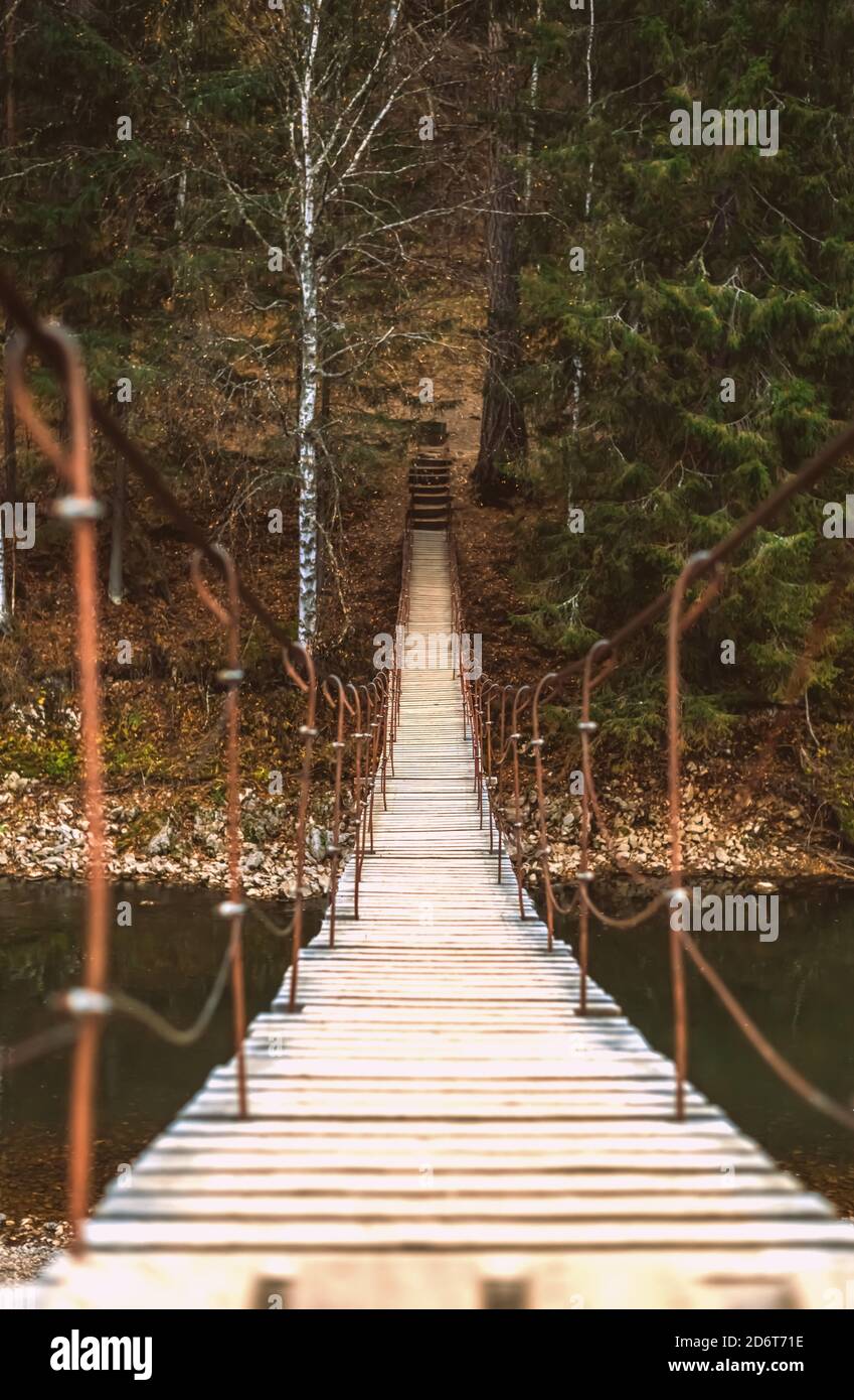 Wooden rope bridge hi-res stock photography and images - Alamy