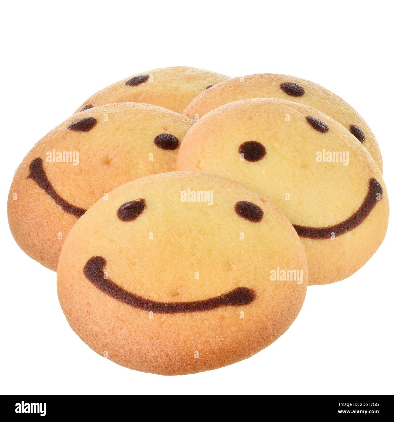 Round biscuit with smile image isolated on white background Stock Photo ...