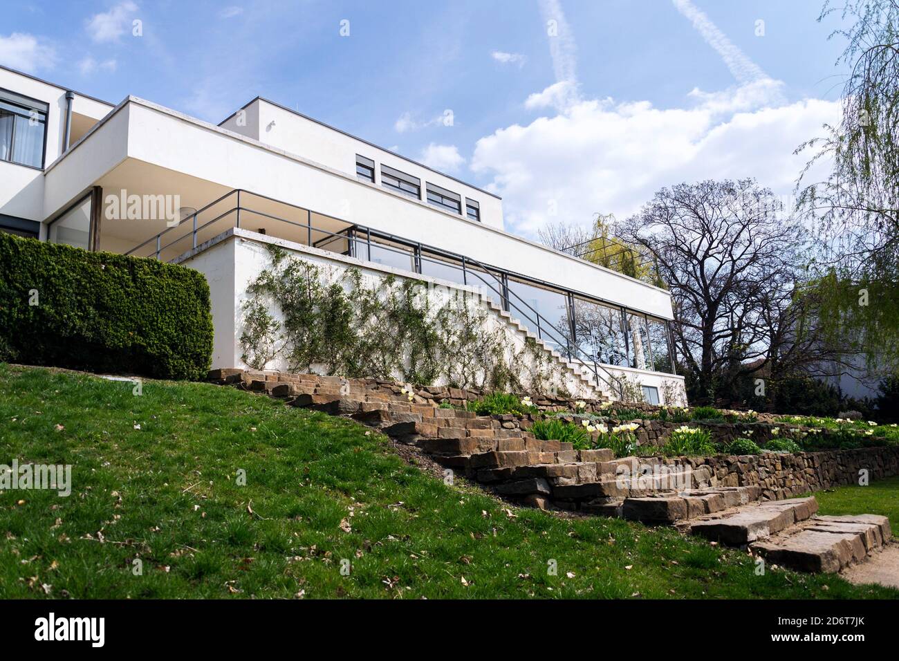 Exterior of the Villa Tugendhat by architect Ludwig Mies van der Rohe ...