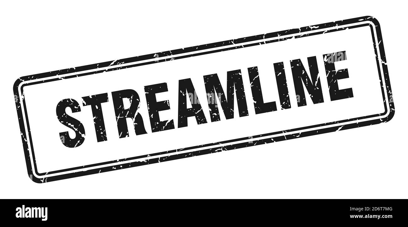 streamline stamp. square grunge sign isolated on white background Stock ...