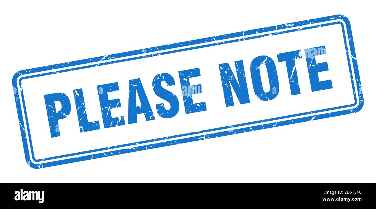 please note stamp. square grunge sign isolated on white background ...