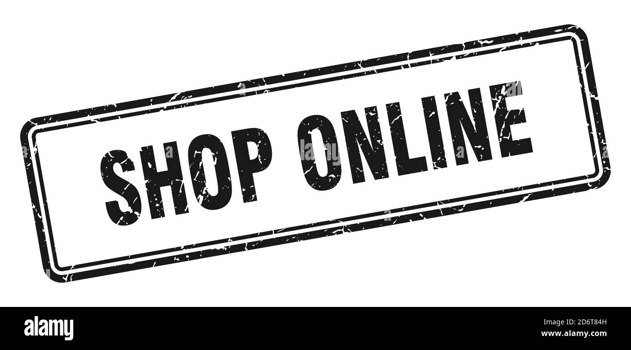 shop online stamp. square grunge sign isolated on white background ...