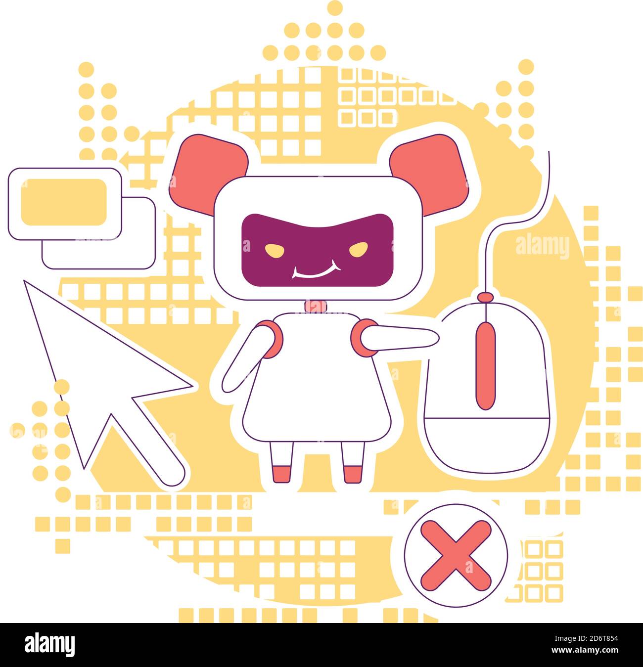 Click bot thin line concept vector illustration Stock Vector Image ...