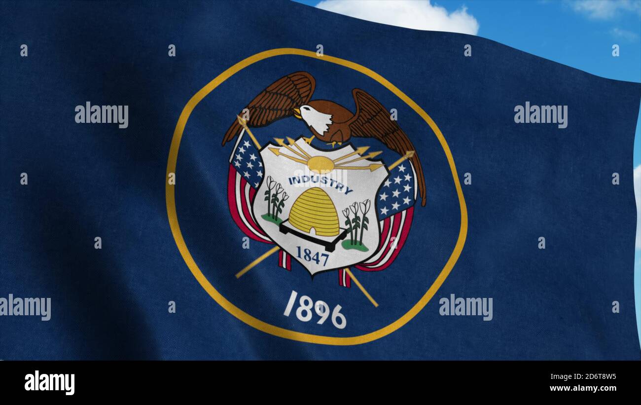 Flag state utah waving in hi-res stock photography and images - Alamy