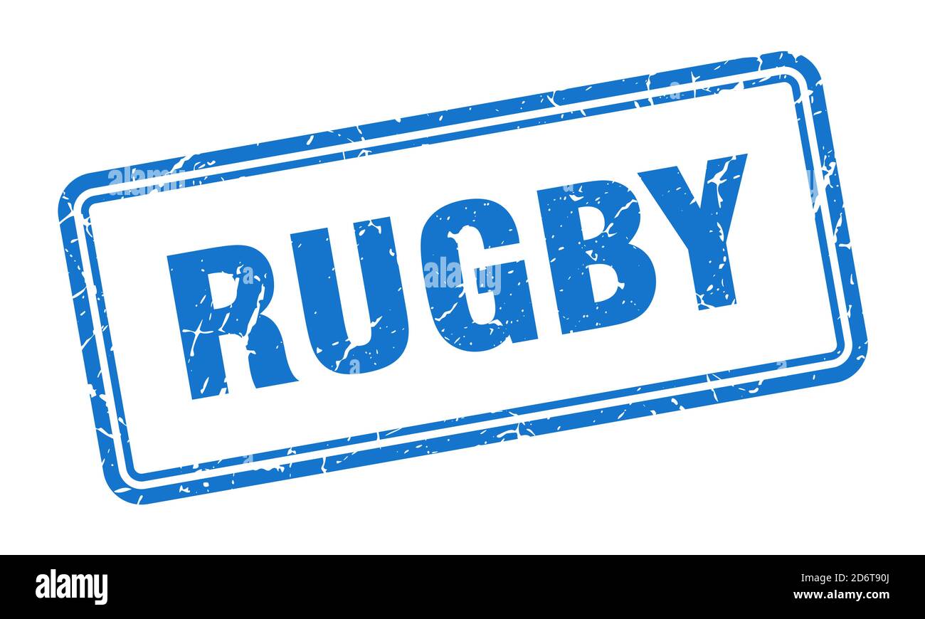 rugby stamp. square grunge sign isolated on white background Stock ...