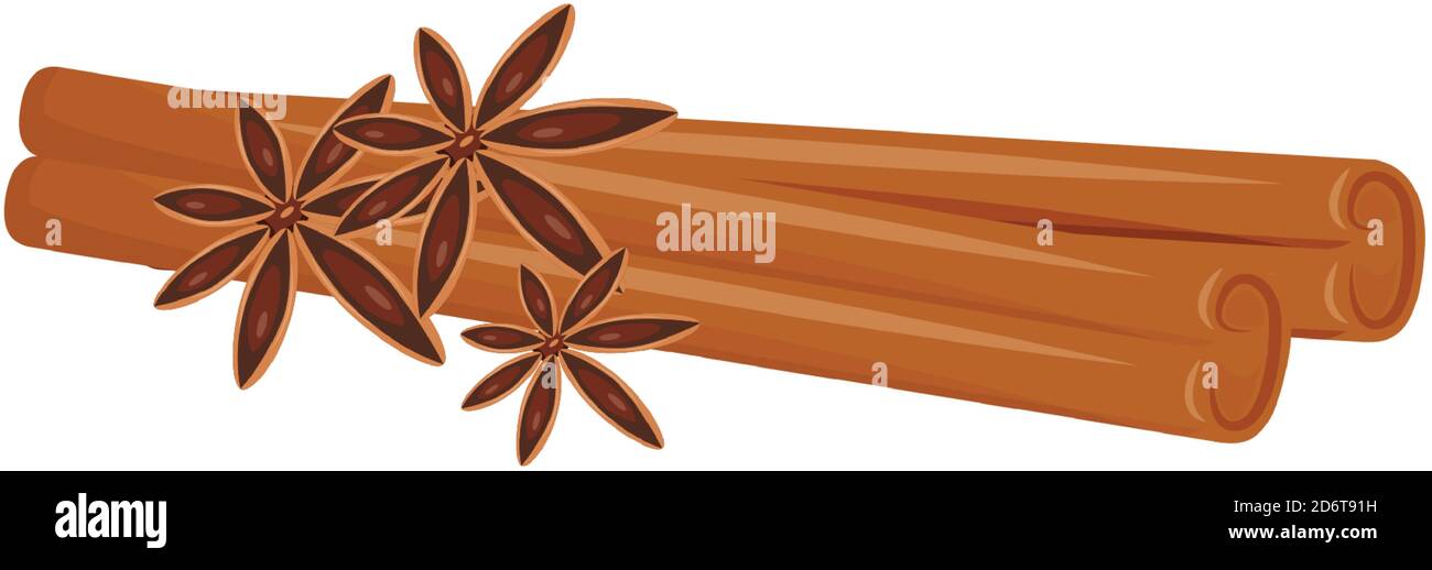 Cinnamon and star anise cartoon vector illustration Stock Vector Image ...
