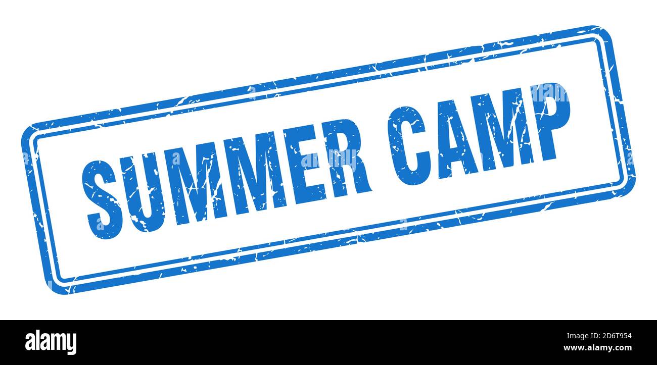 summer camp stamp. square grunge sign isolated on white background ...