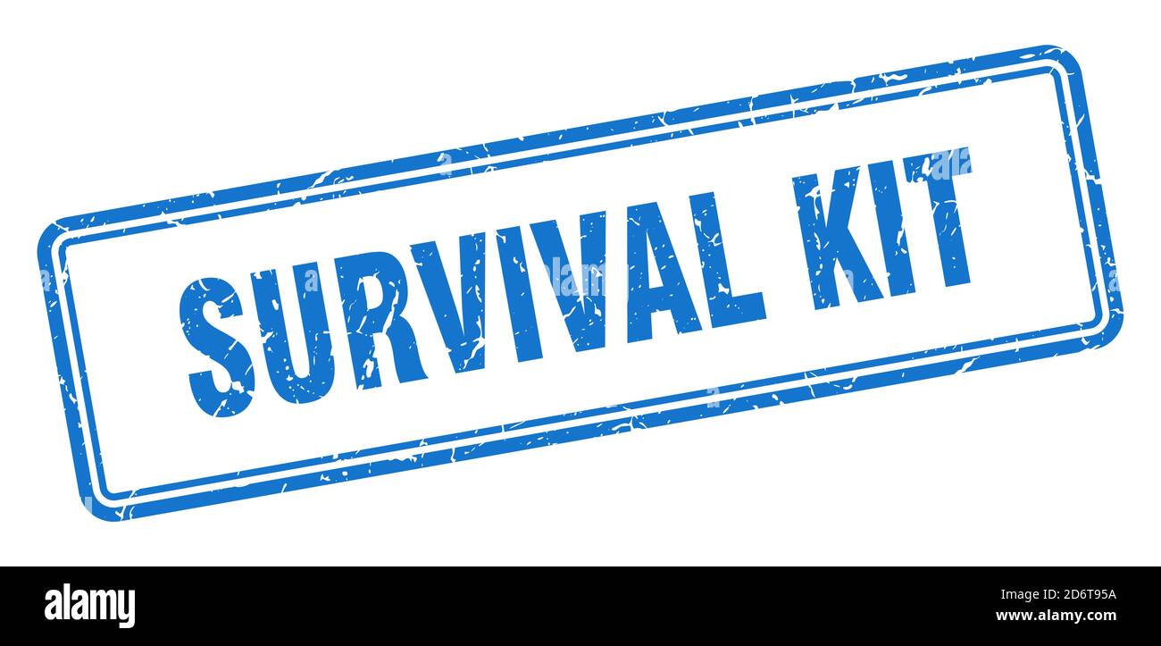 survival kit stamp. square grunge sign isolated on white background ...