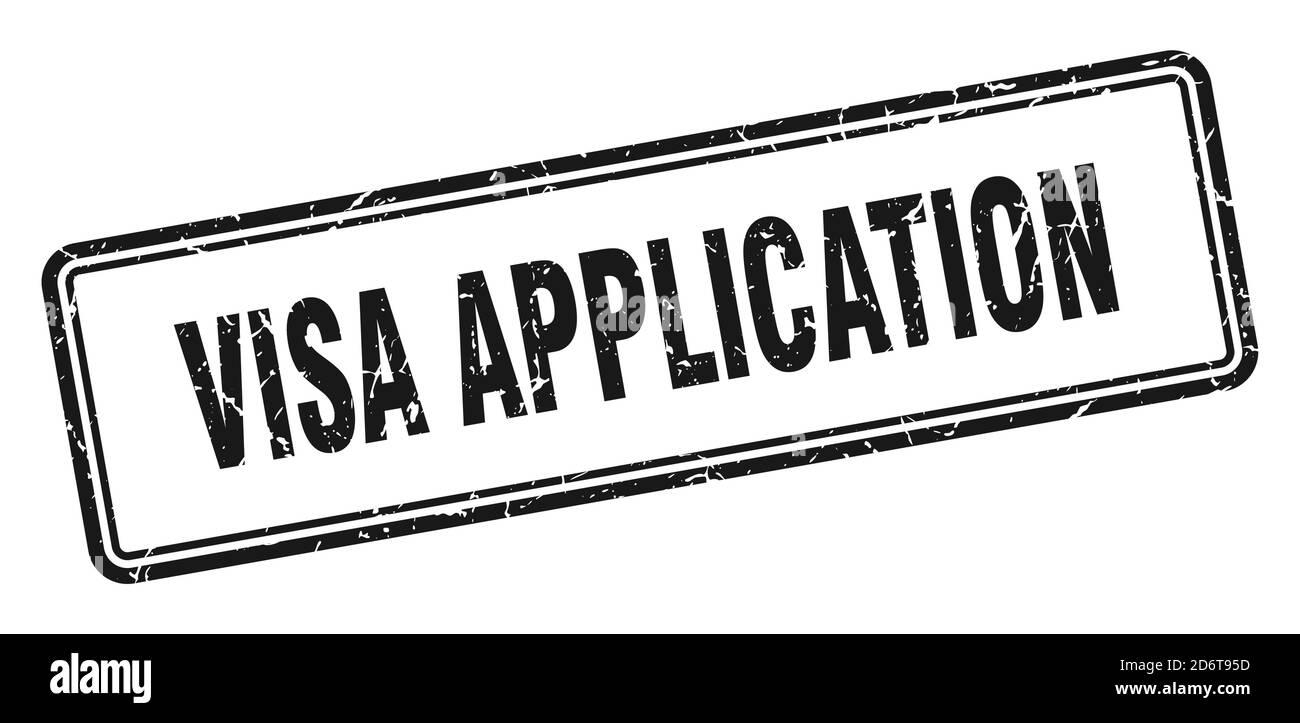 visa application stamp. square grunge sign isolated on white background ...