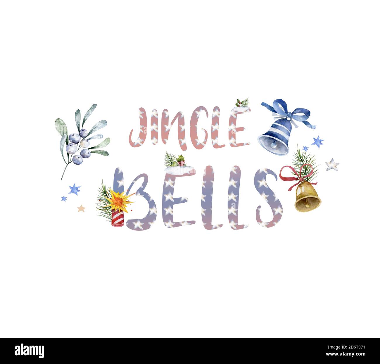 Jingle bells sign icon decorated with shiny golden bell and green ...