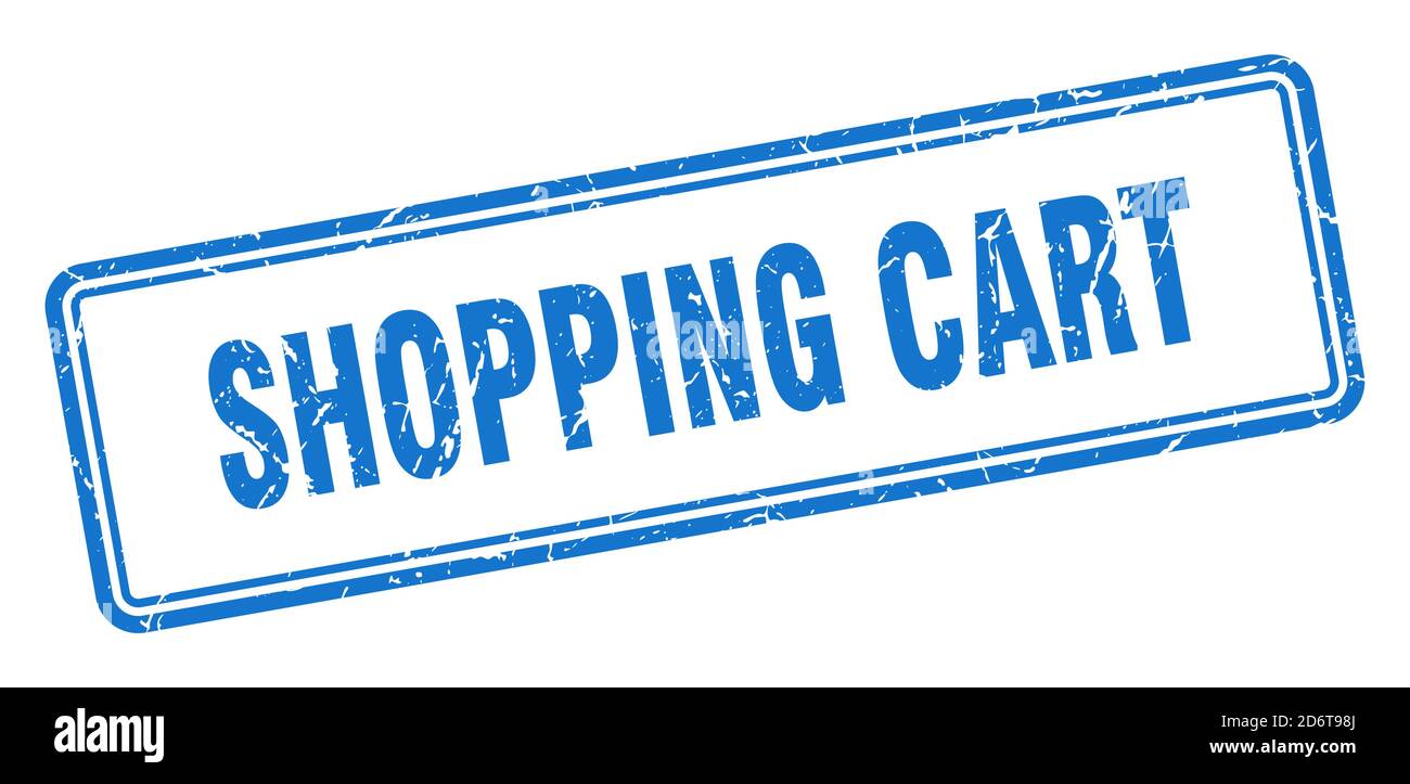 shopping cart stamp. square grunge sign isolated on white background ...