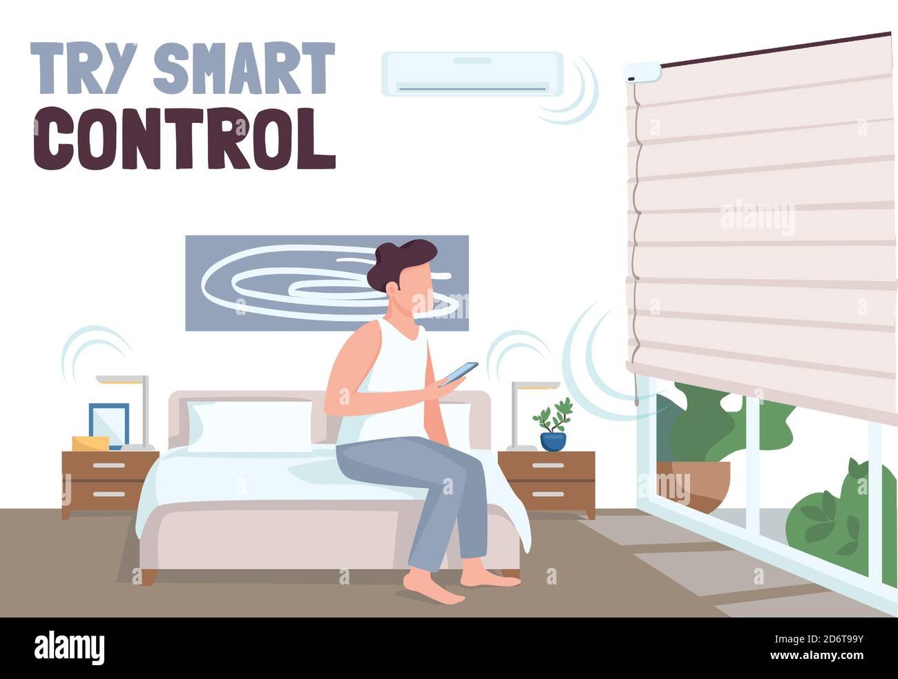 Try smart control banner flat vector template Stock Vector Image & Art ...