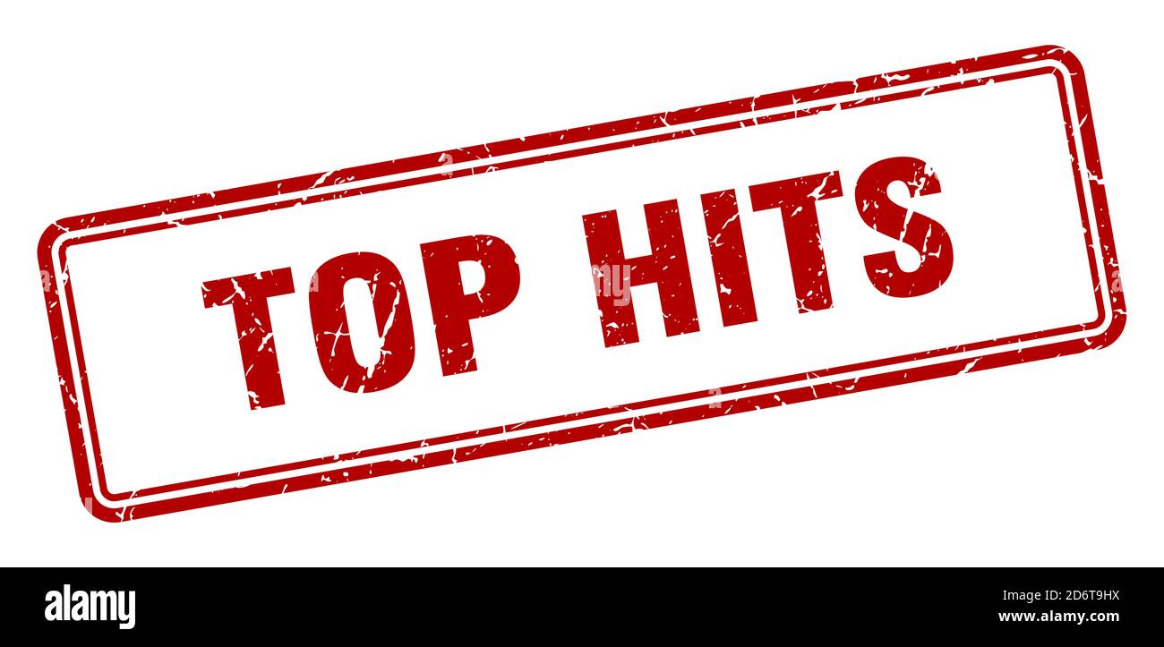 top hits stamp. square grunge sign isolated on white background Stock Vector Image & Art - Alamy
